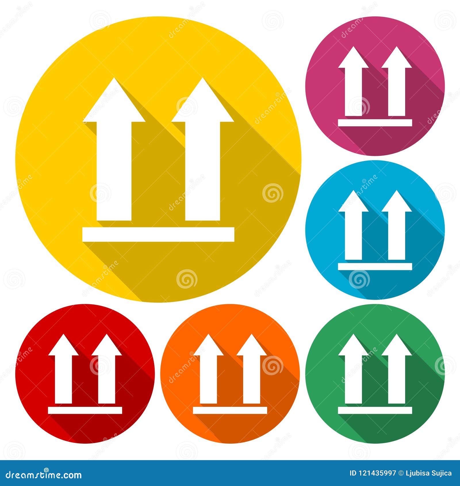 This Side Up Packaging Symbol Set with Long Shadow Stock Vector ...