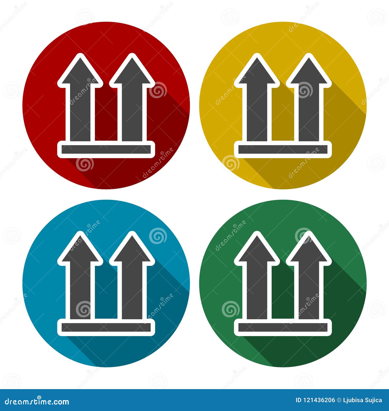 This Side Up Packaging Symbol Set with Long Shadow Stock Vector ...