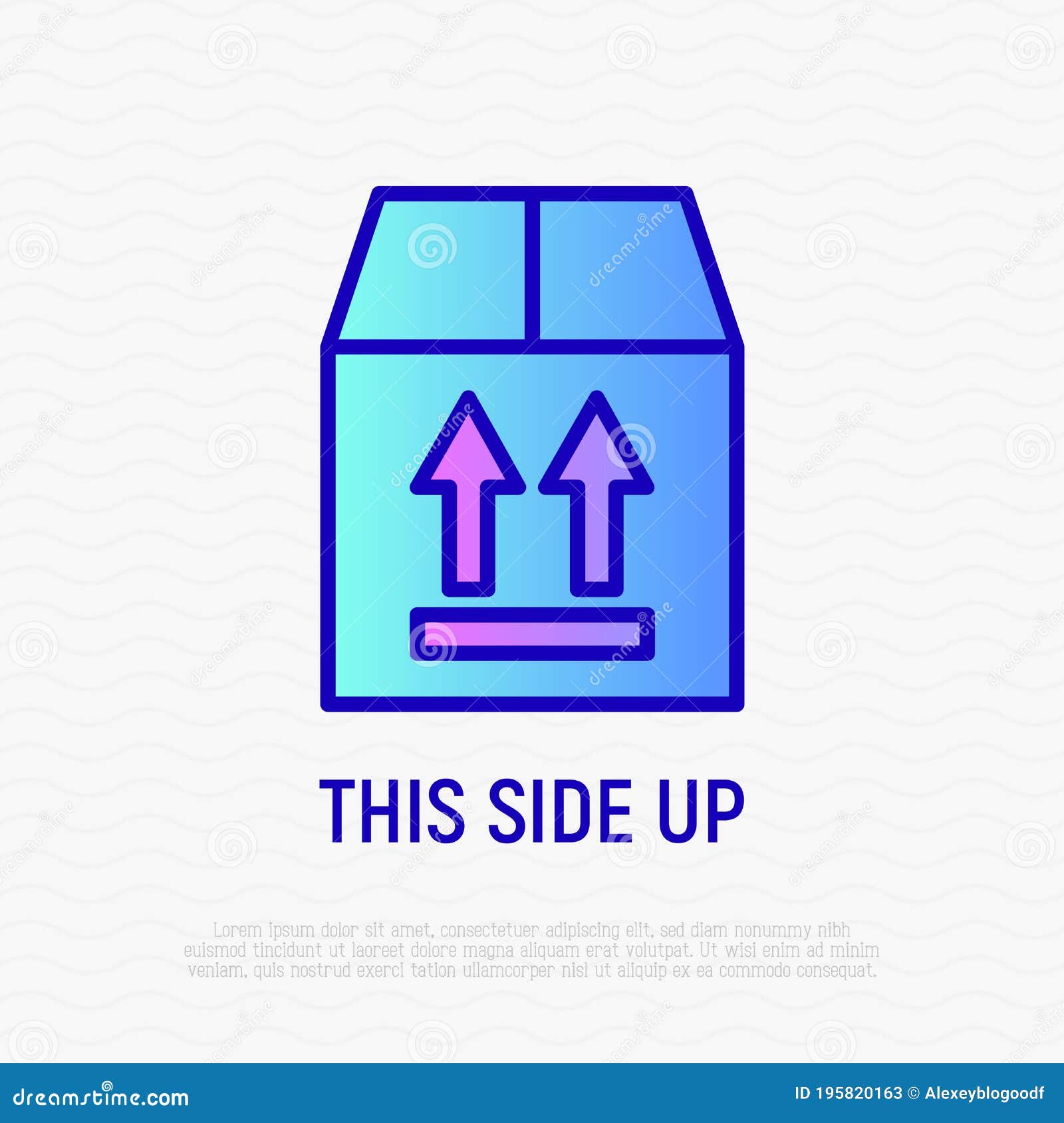 This Side Up Symbol on Box. Thin Line Icon for Logistics or Delivery ...