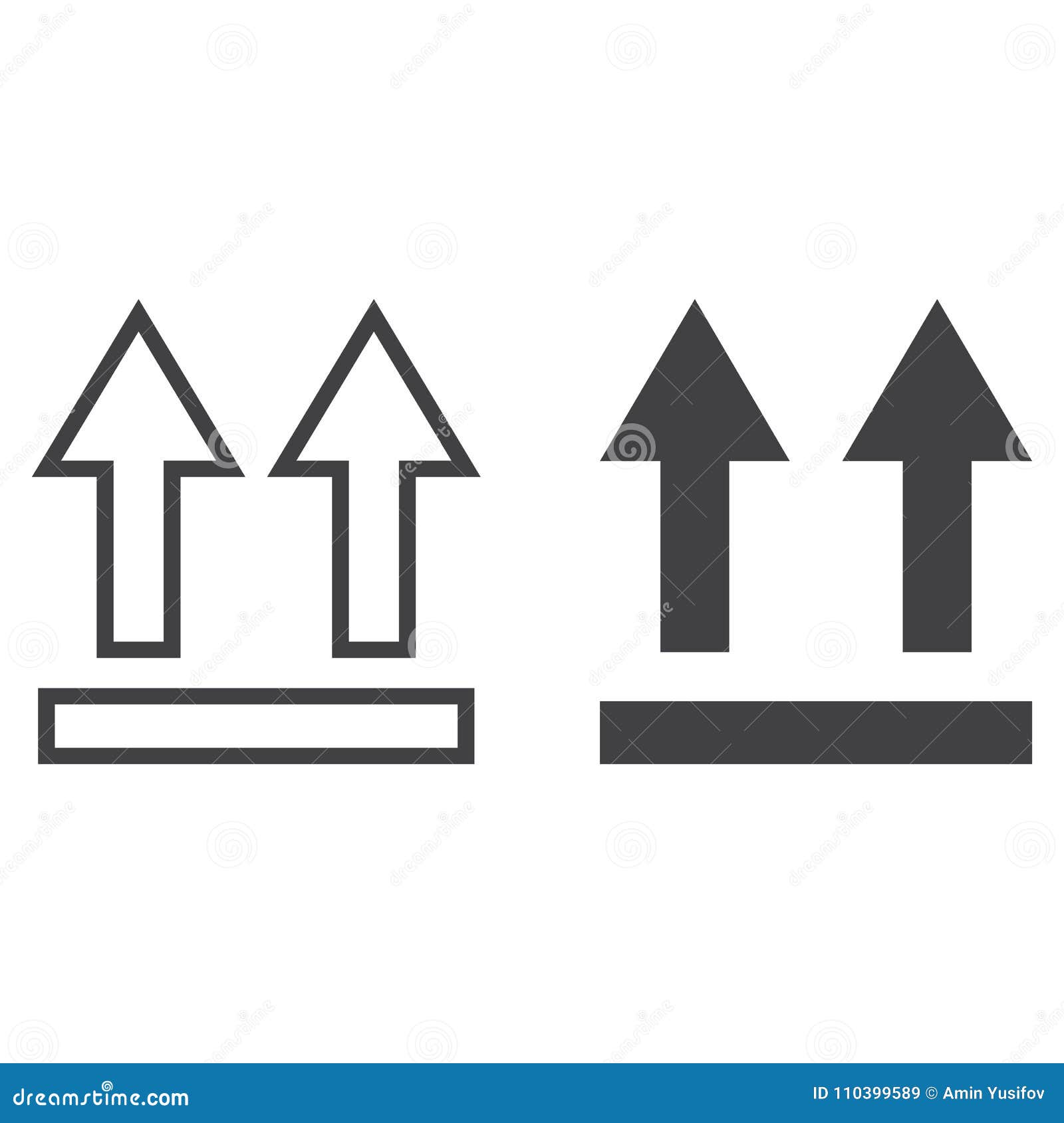 This Side Up Symbol Line and Glyph Icon Stock Vector - Illustration of ...