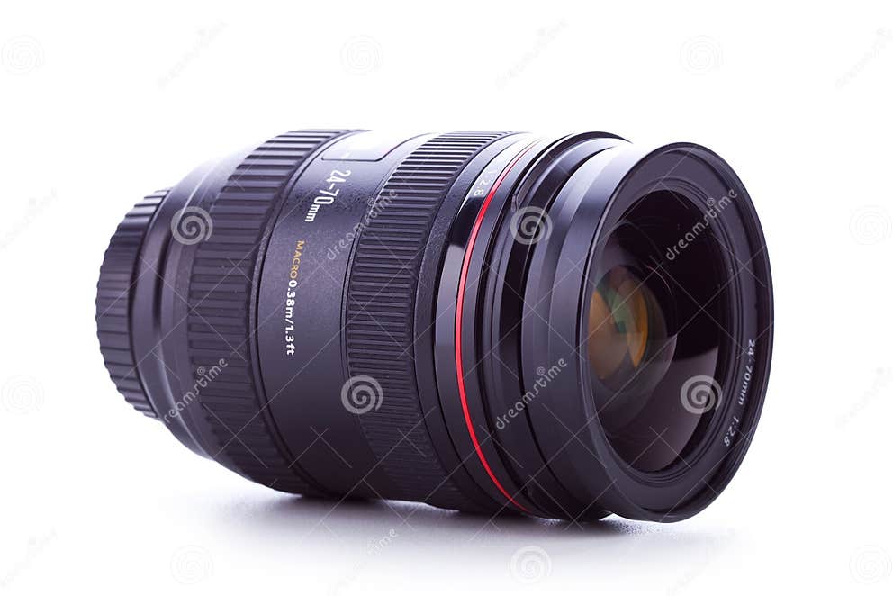 Side View of a 24-70 Zoom Lens Stock Photo - Image of aperture, coat ...