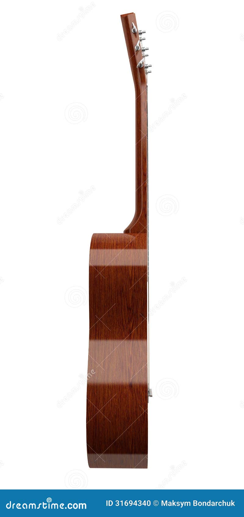 Side View of Acoustic Guitar Isolated on White Stock Illustration ...