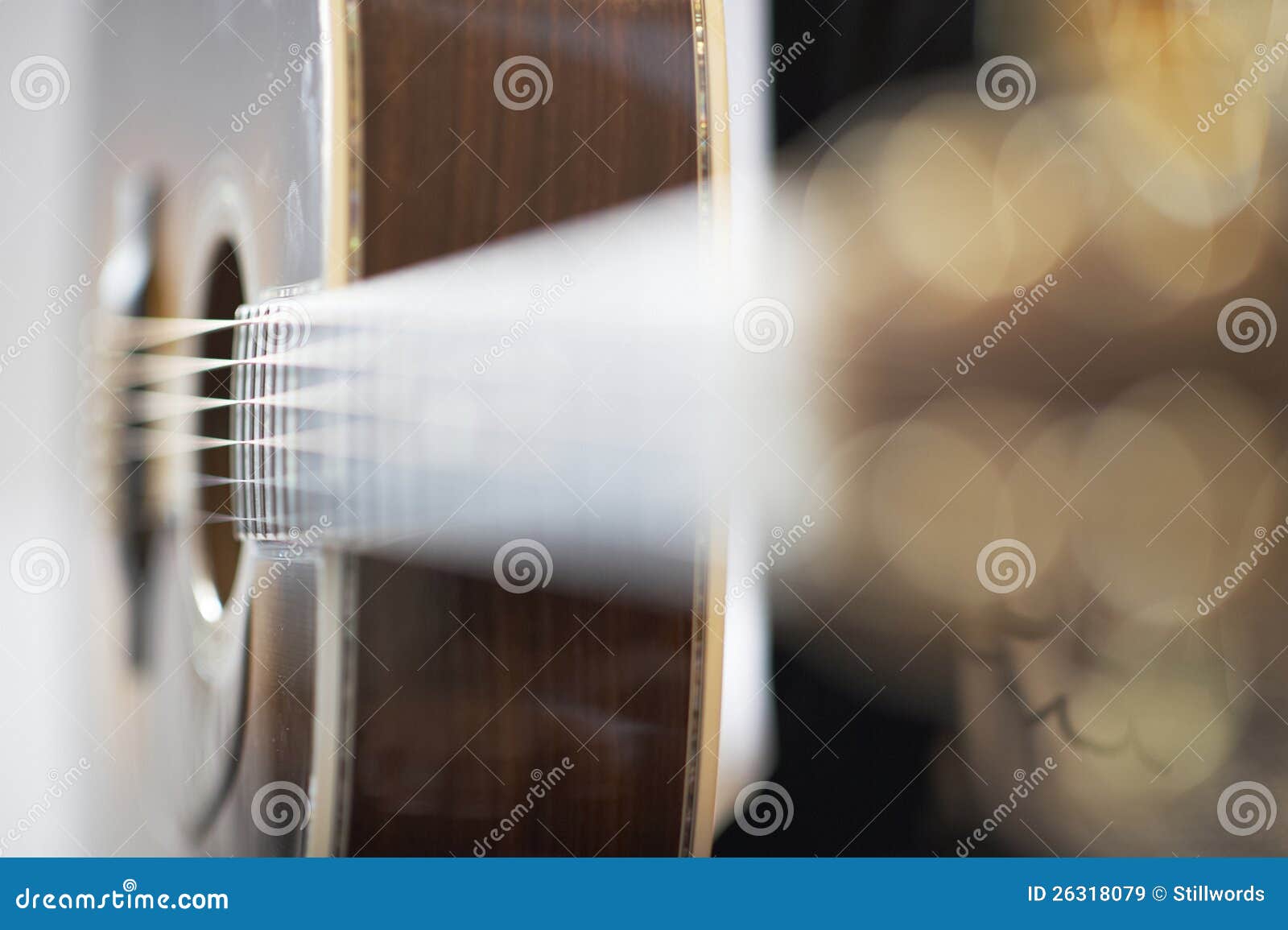 Side View of an Acoustic Western Guitar Stock Image - Image of play ...