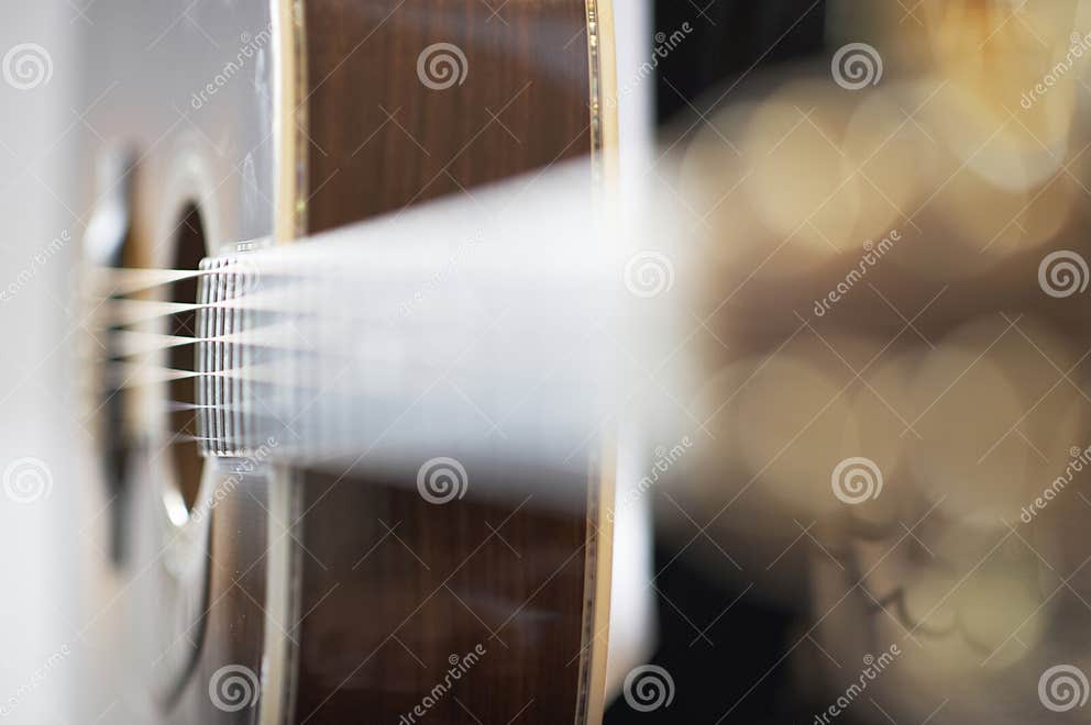 Side View of an Acoustic Western Guitar Stock Image - Image of play ...