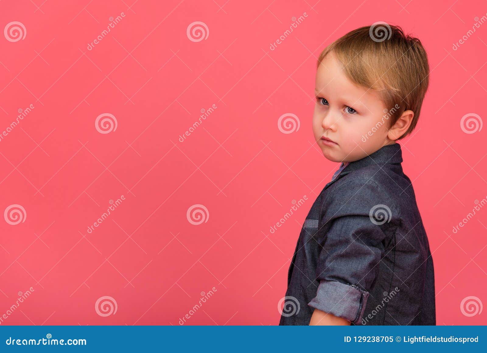 Side View of Adorable Little Boy Stock Image - Image of childhood ...