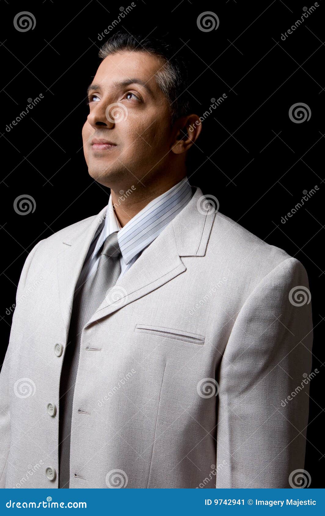 Side View of Adult Executive Looking Up Stock Image - Image of forties ...