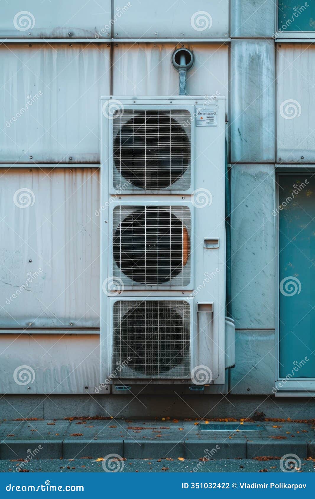 Side View of Air Conditioning Units on a Building. Suitable for HVAC or ...