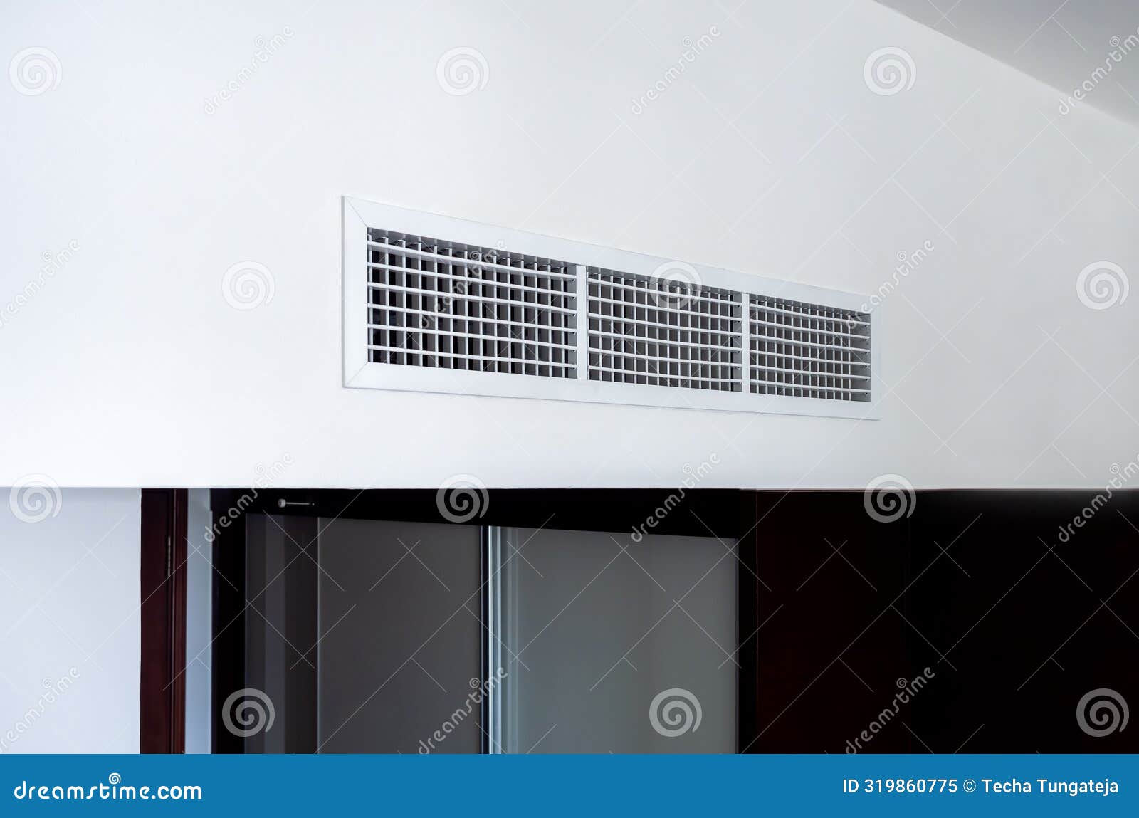 Side View of Air Conditioning Wall Mounted Ventilation System on ...