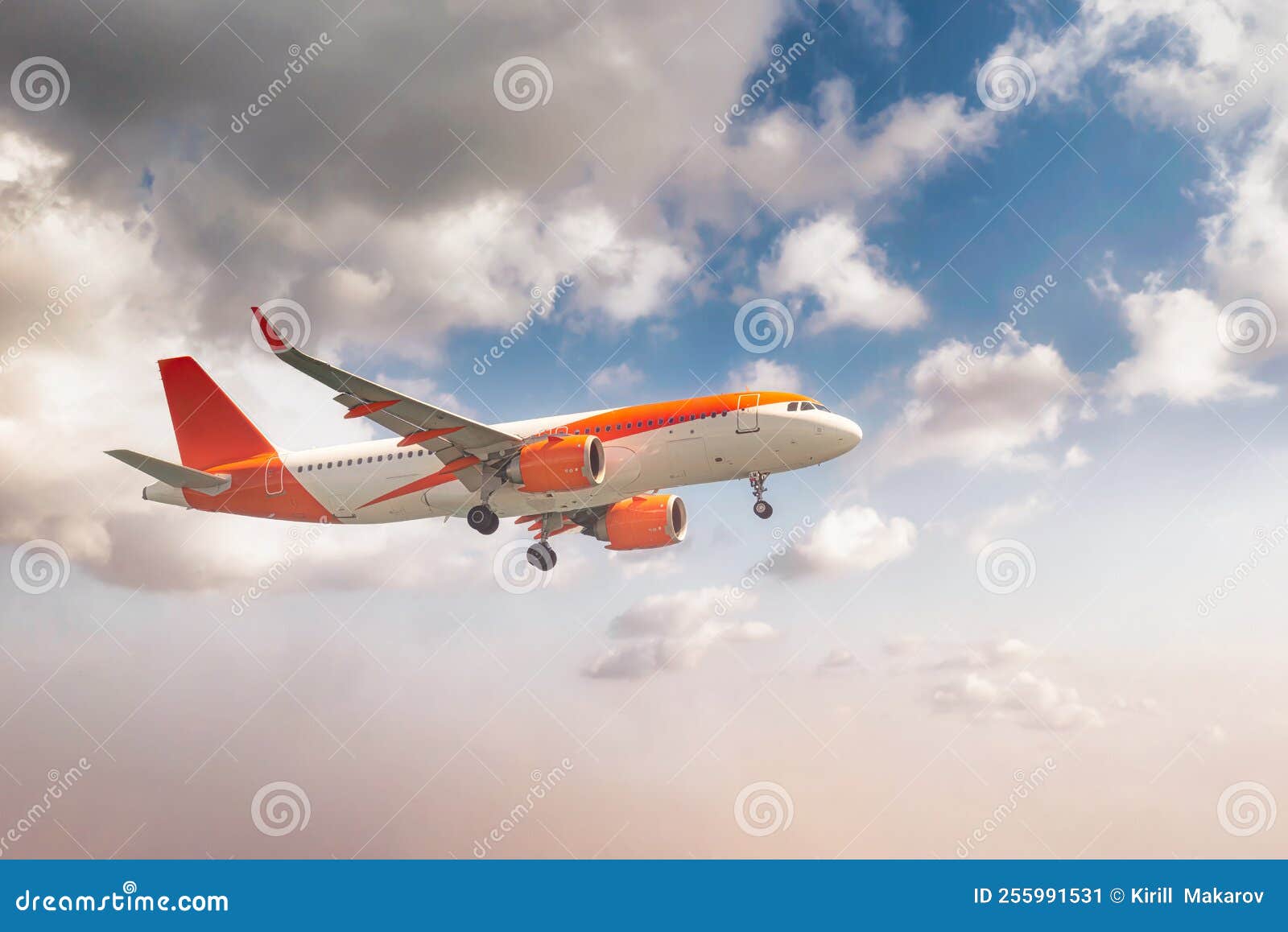 Side View of Airplane in the Sky Stock Image - Image of trip, aviation ...