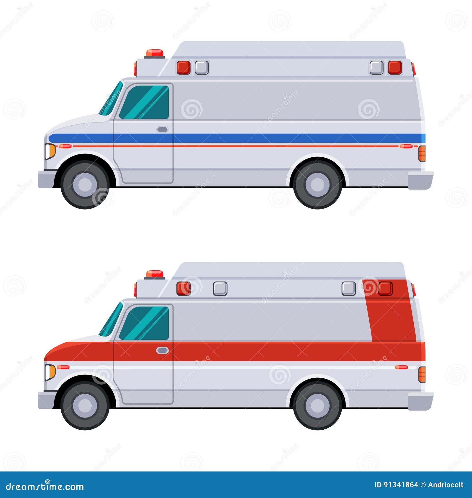 Side View Ambulance Vehicle Stock Vector - Illustration of side ...