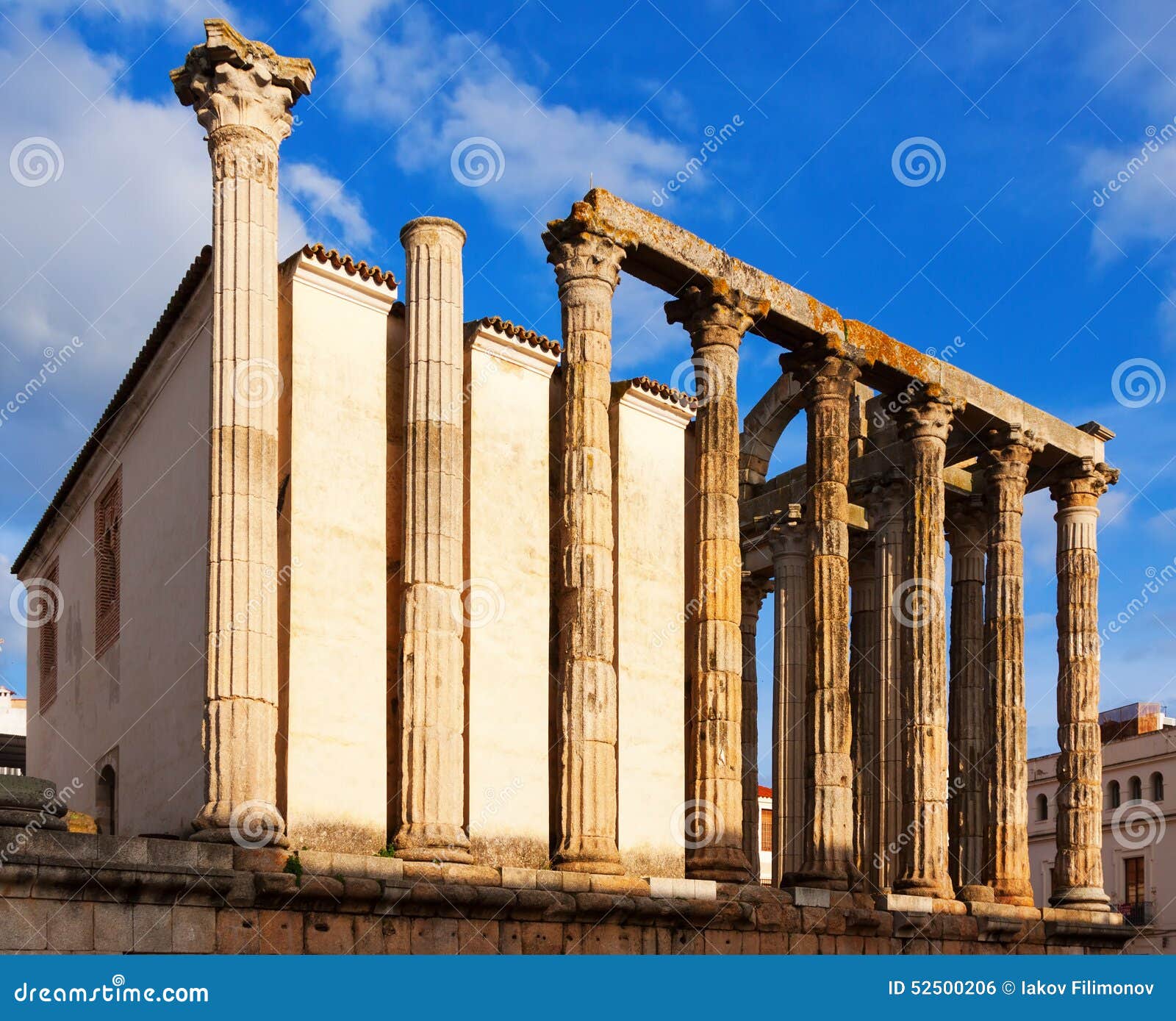 Side View of Ancient Roman Temple in Merida Stock Photo - Image of ...