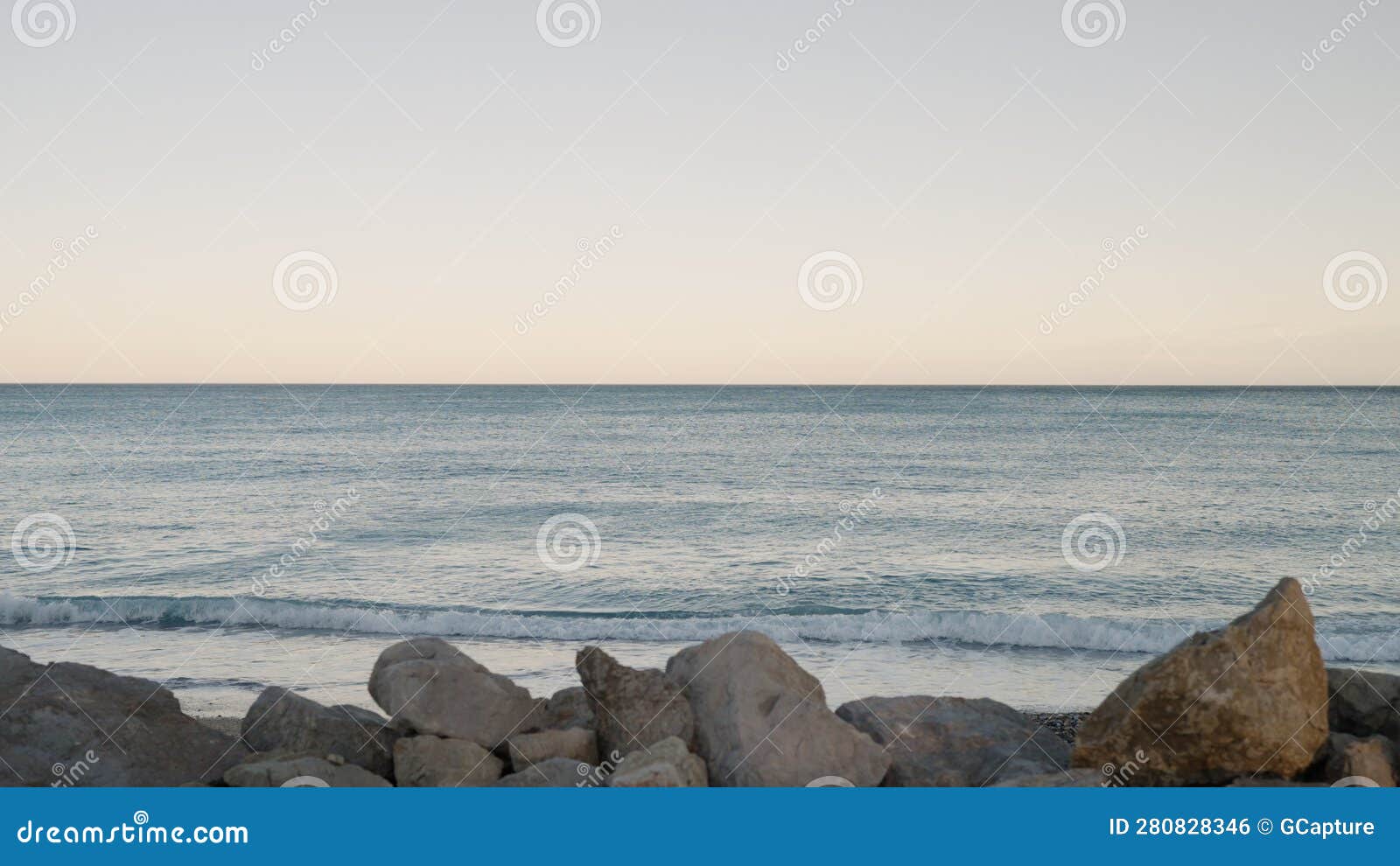 Side view of Antibes beach stock photo. Image of mountain - 280828346