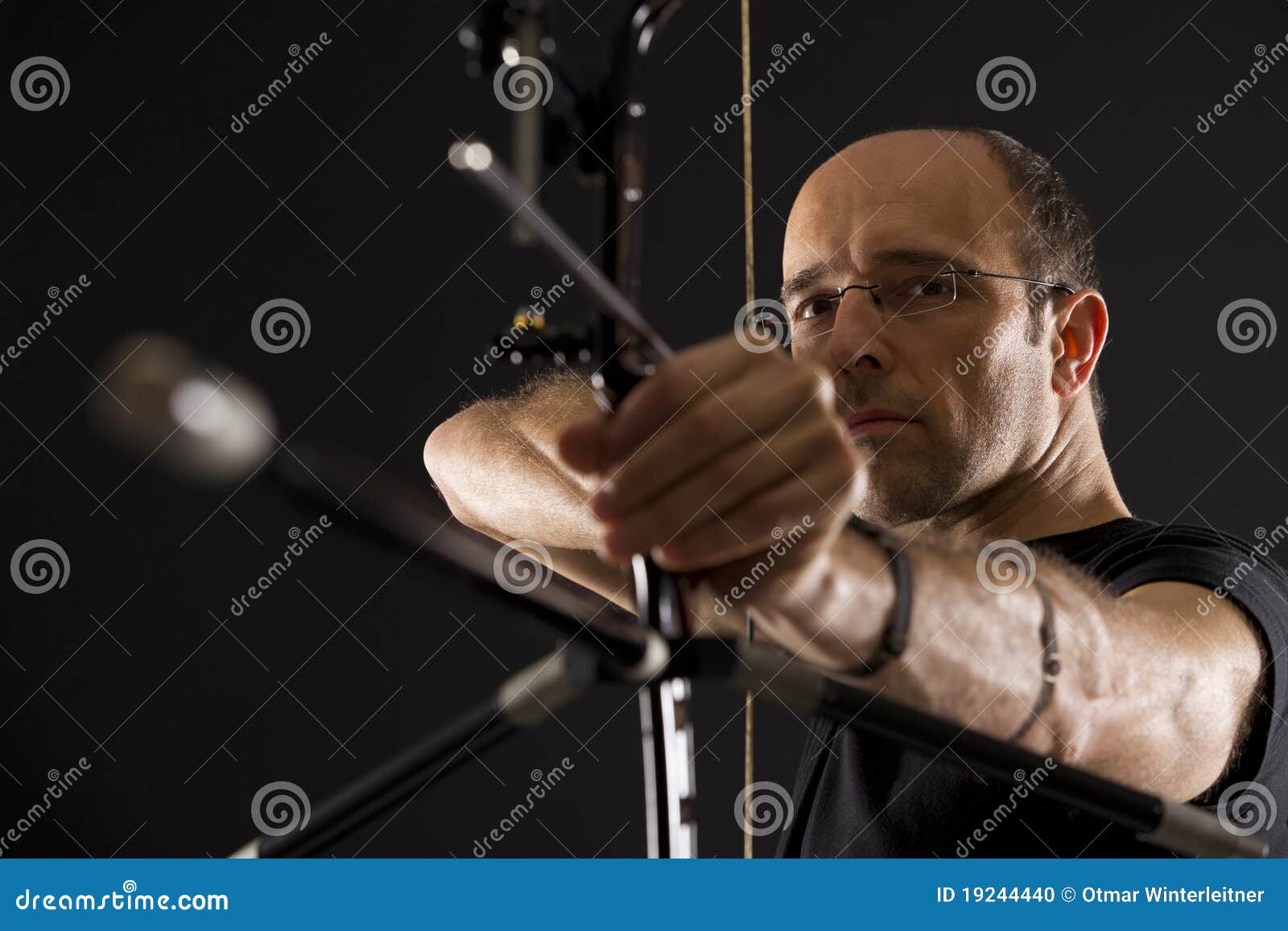 Side View of Archer with Bow and Arrow. Stock Photo - Image of aiming ...
