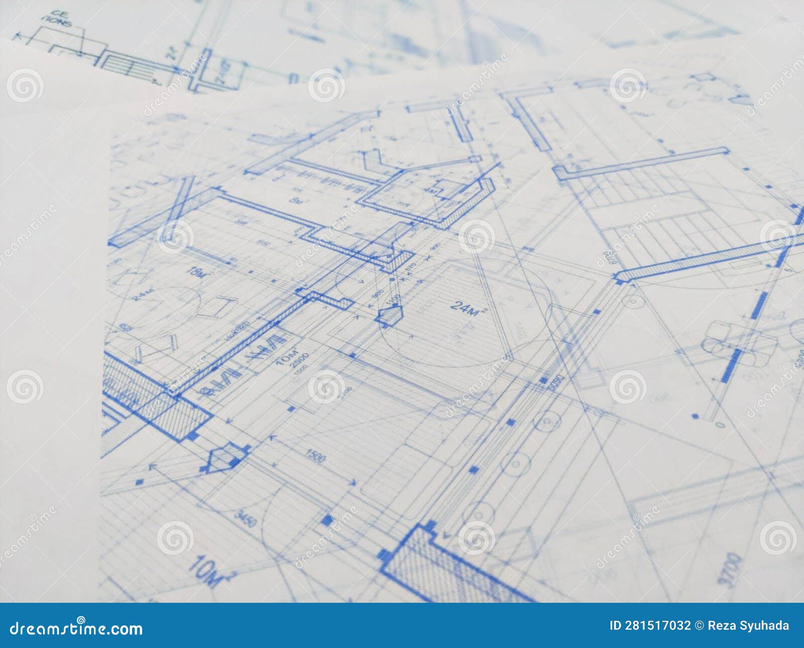 House Plan Project Engineering Design on Side View Stock Photo - Image ...