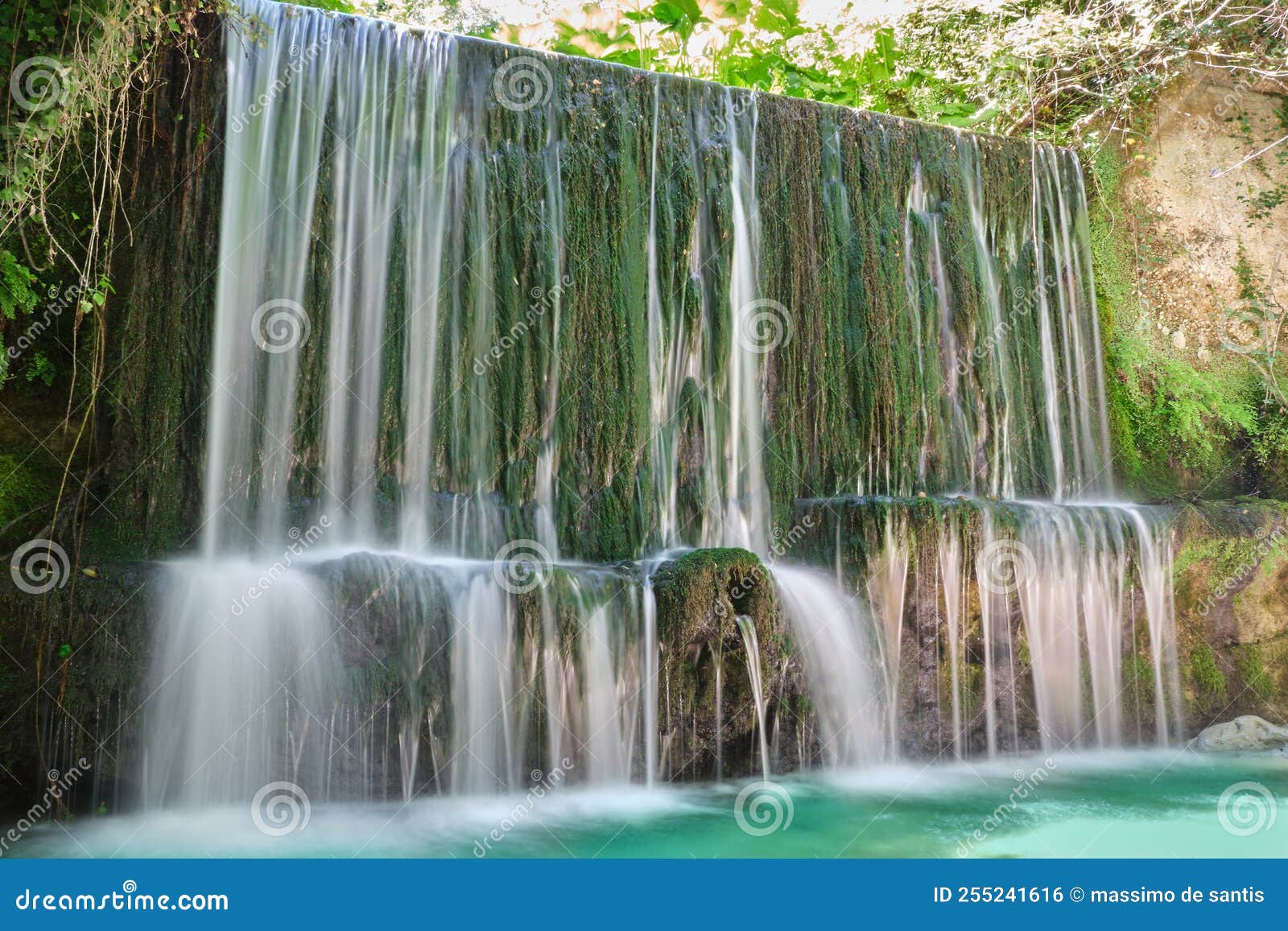 Side View of the Artificial Waterfall of the Alento River in Abruzzo ...