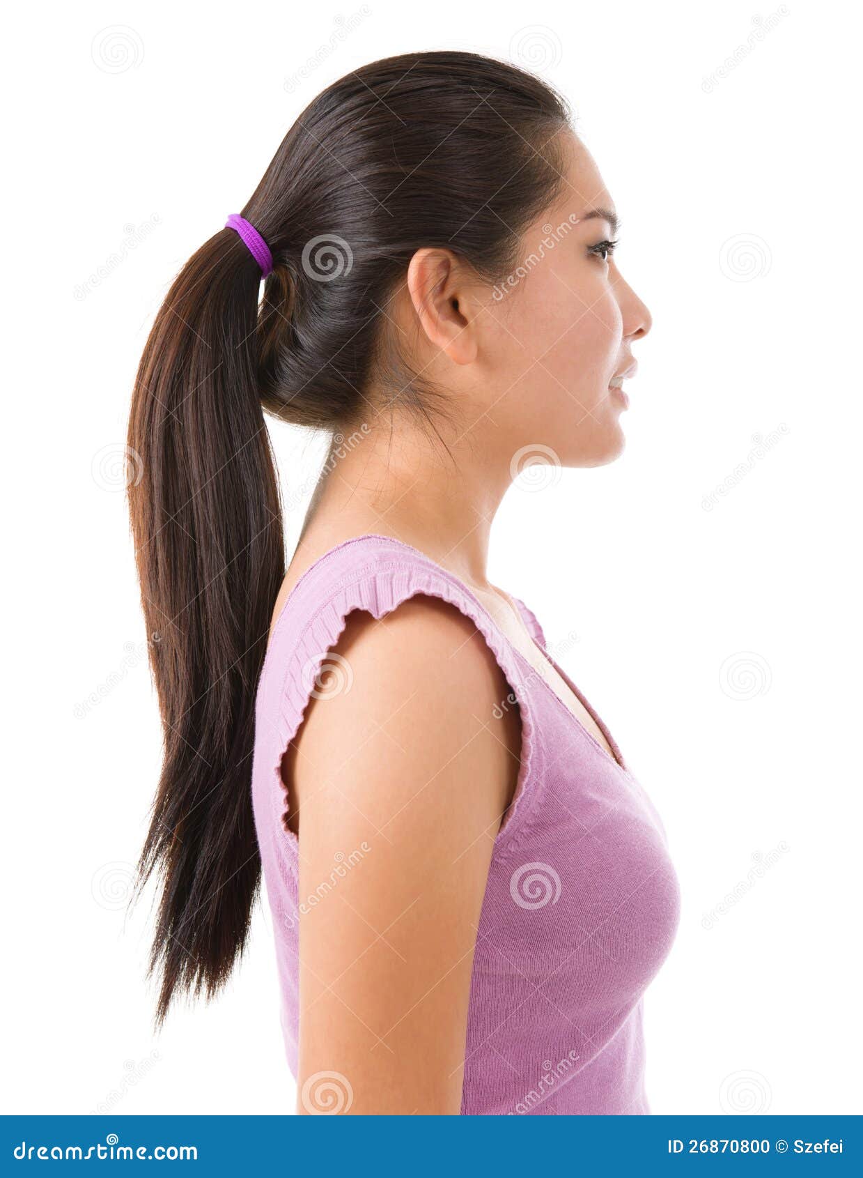 Side view of Asian lady stock photo. Image of headshot - 26870800