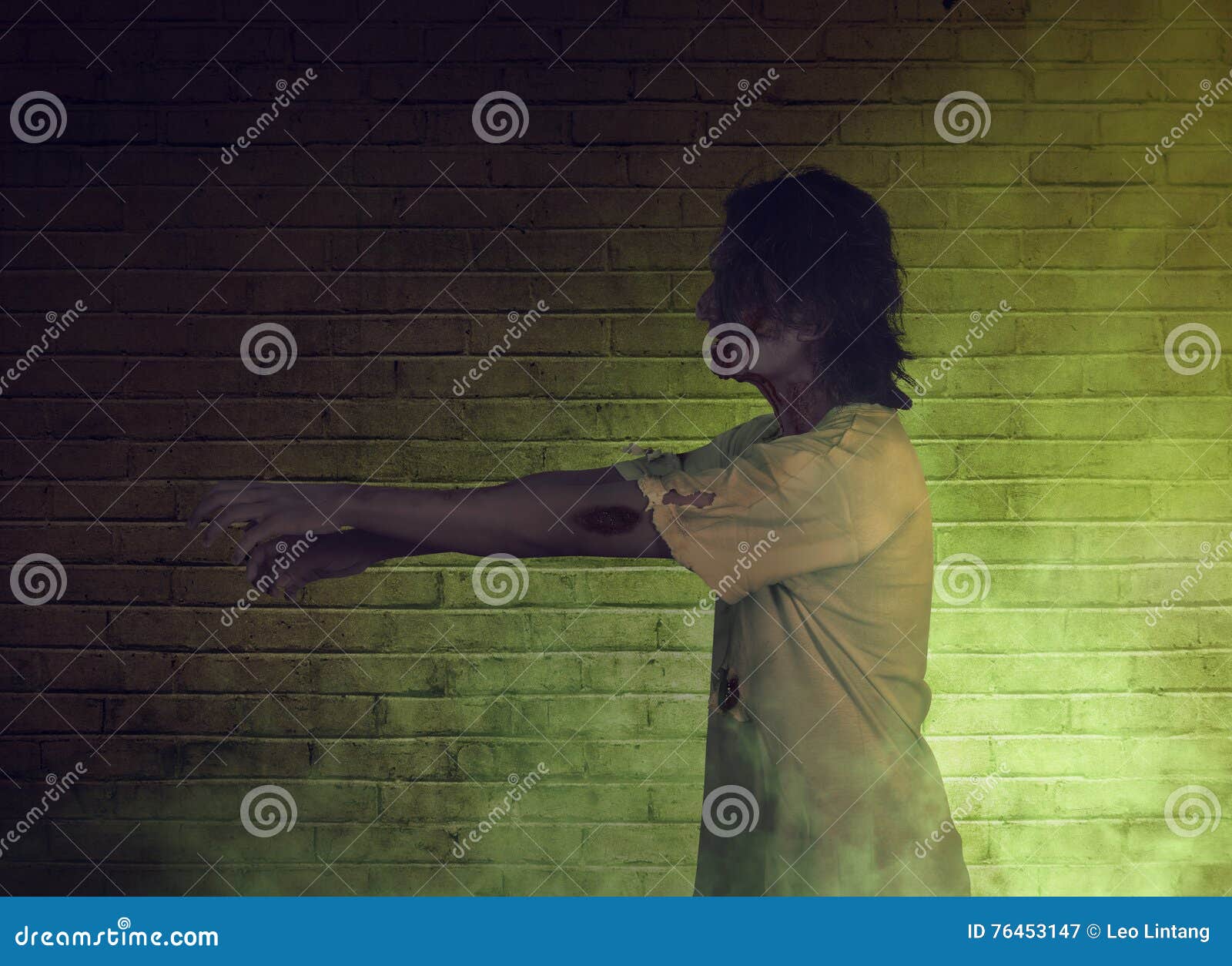 Side View of Asian Zombie Man Stock Image - Image of dark, gothic: 76453147