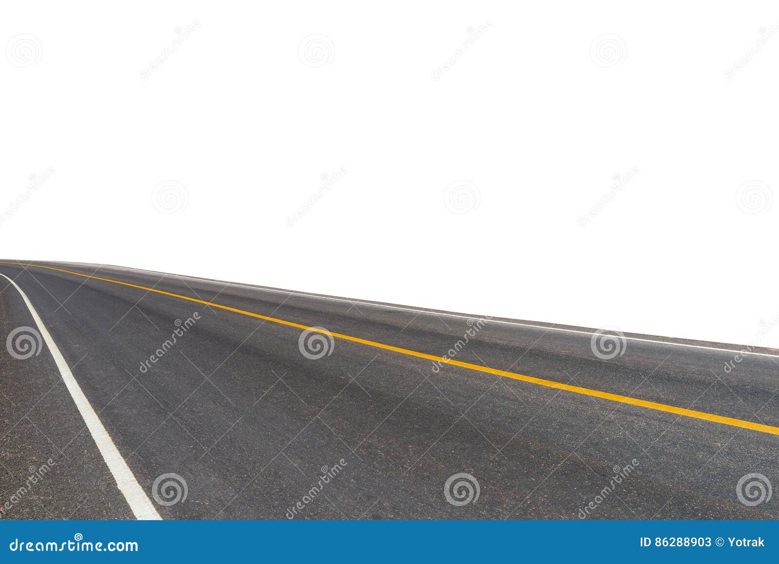 Side View of Asphalt Road Isolated on White Stock Image - Image of ...
