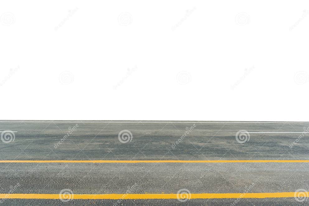 Side View of Asphalt Road Isolated on White Stock Photo - Image of ...