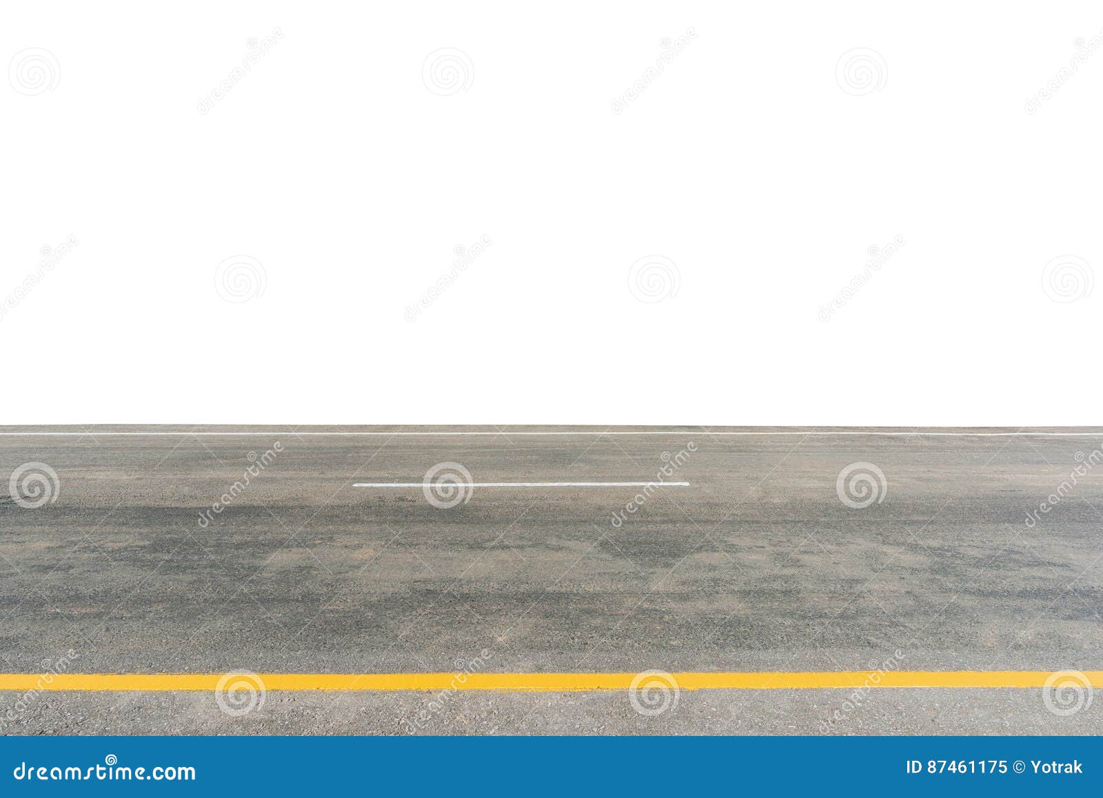 Side View of Asphalt Road Isolated on White Background. Stock Image ...