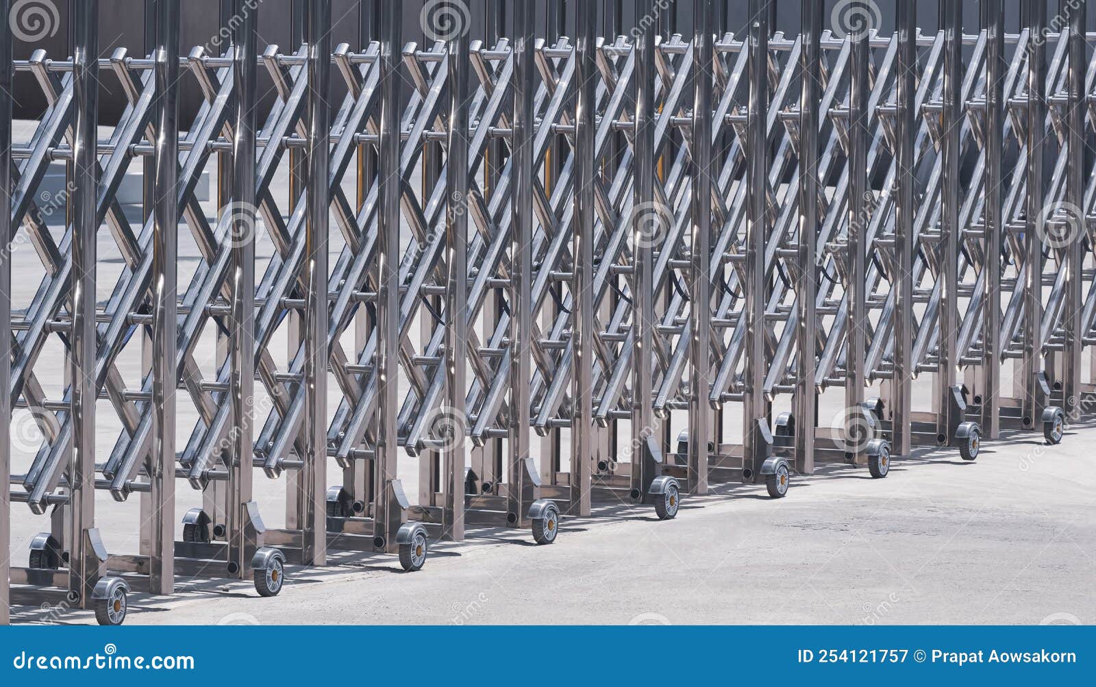 Side View of Automatic Stainless Steel Barrier Gate or Folding Fence ...