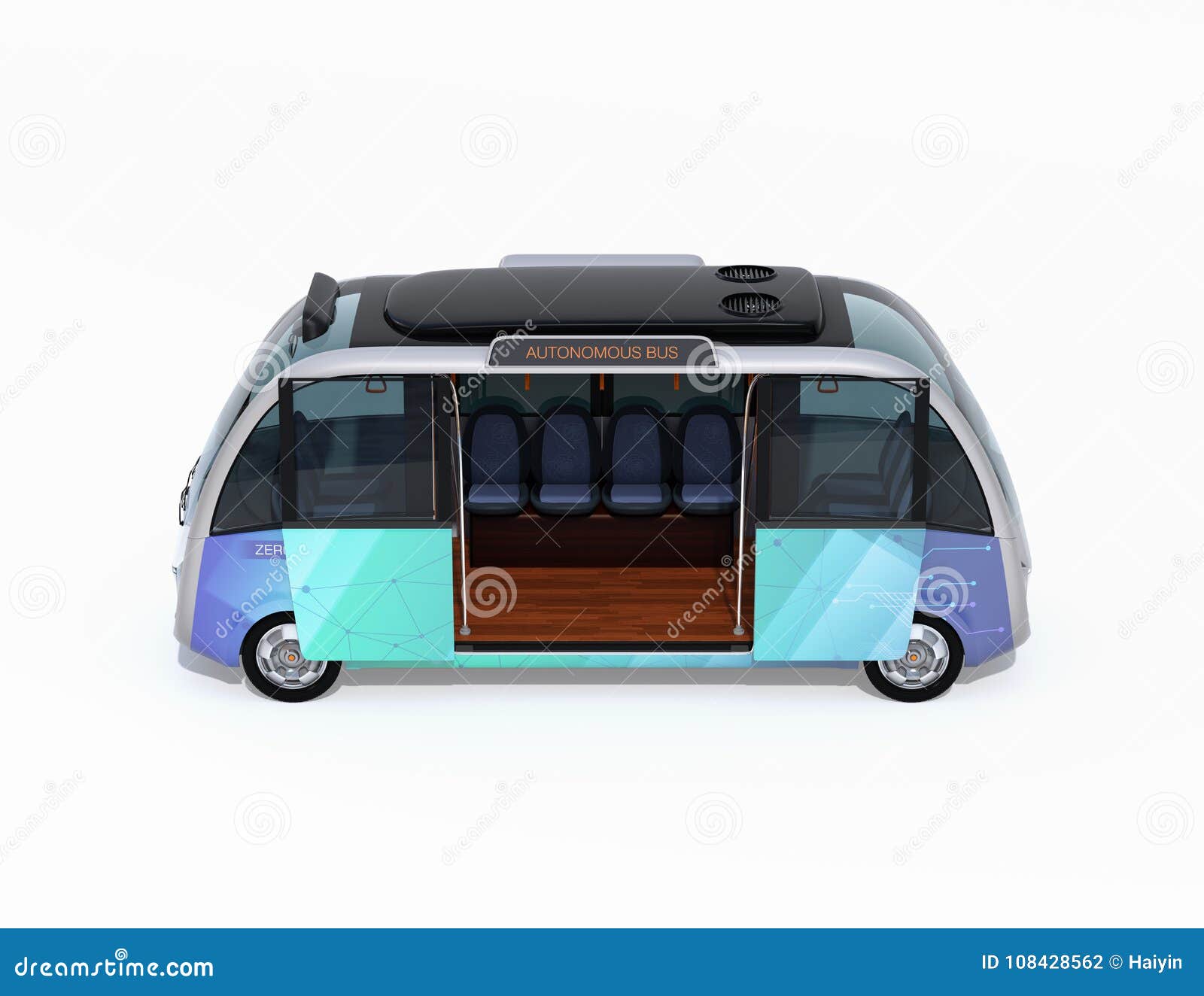 Autonomous Shuttle Bus Waiting At Bus Station Royalty-Free Stock Image ...