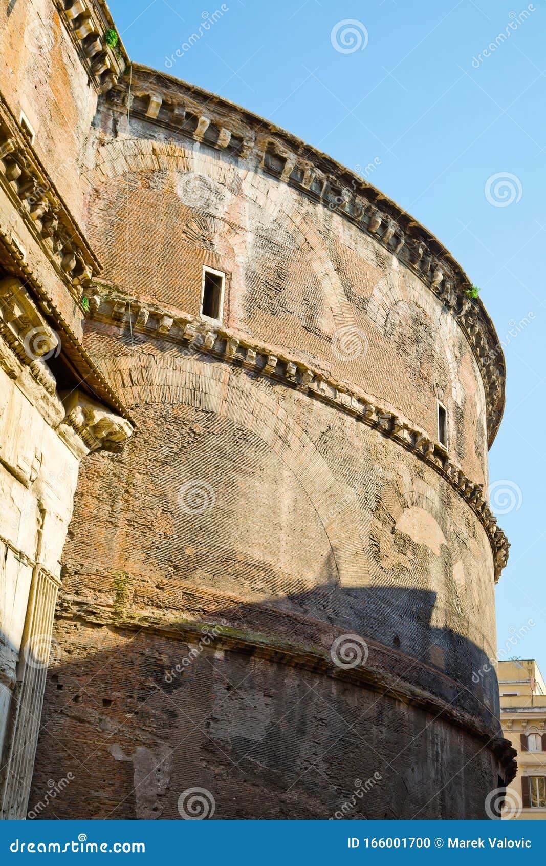 Side View on Back Part of Pantheon Brick Construction Stock Photo ...