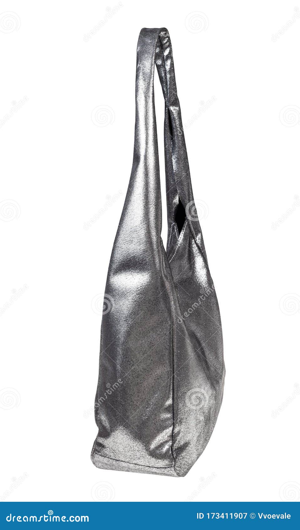 Side View of Bag from Silver Leather Isolated Stock Image - Image of ...
