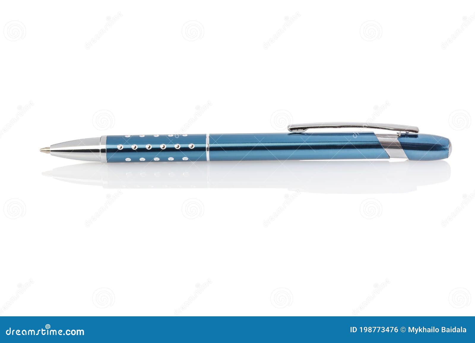 Side View of a Ballpoint Pen, Isolated on a White Background. Close-up ...