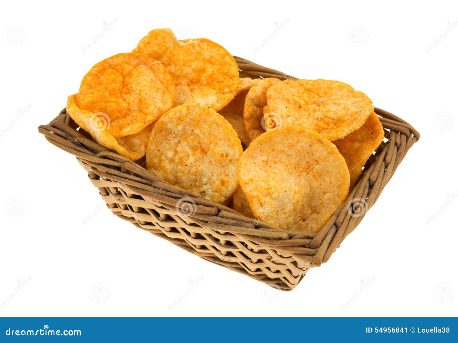 Side View of Barbecue Chips in a Wicker Basket Stock Image - Image of ...