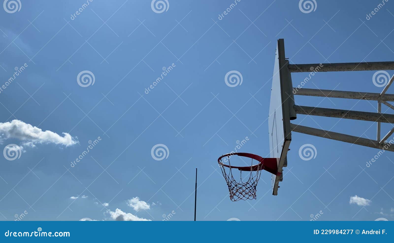 Side View of Basketball Hoop on Background of Blue Sky Stock Video ...