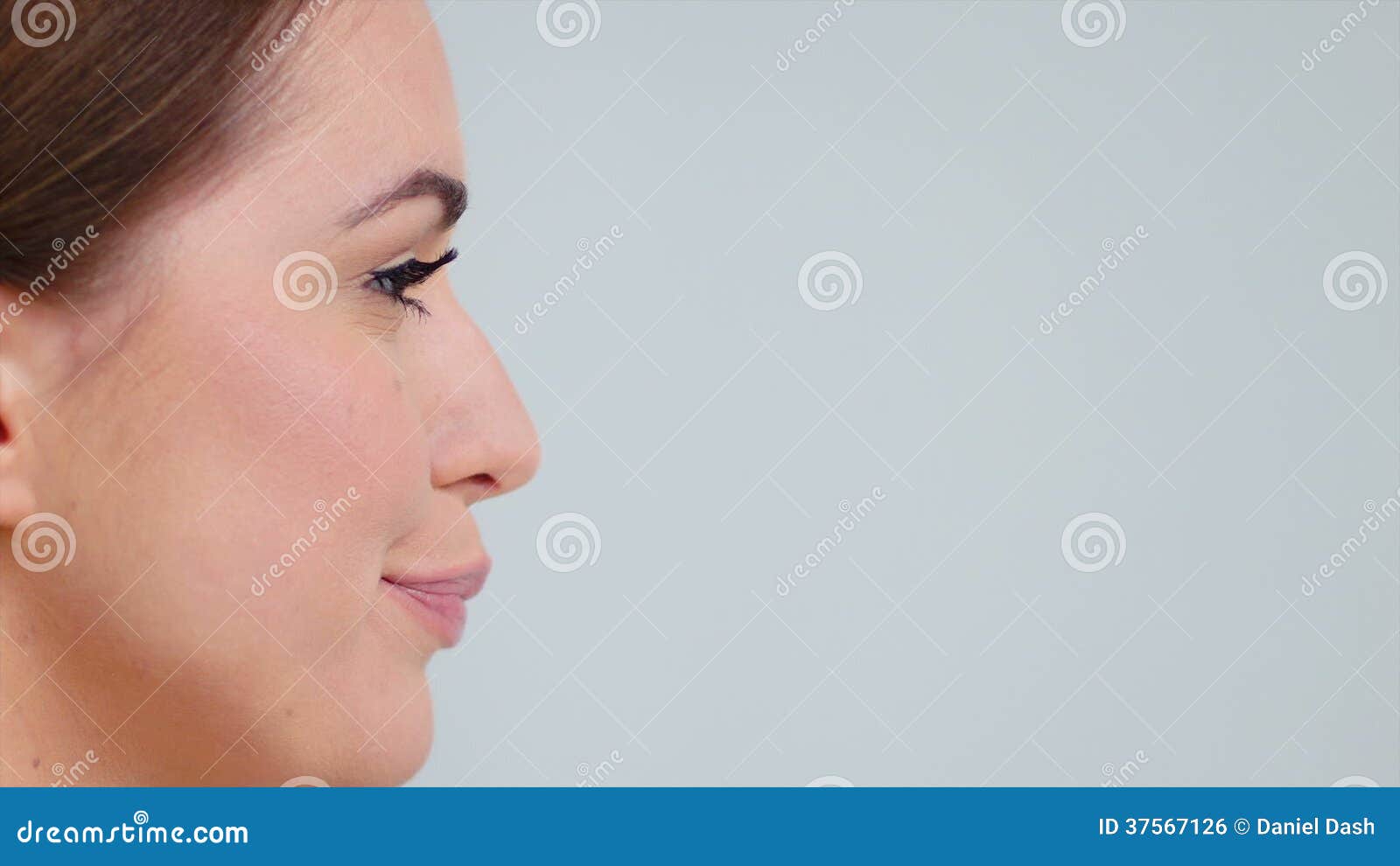 Side View on Beautiful Woman Face Stock Video - Video of portrait ...