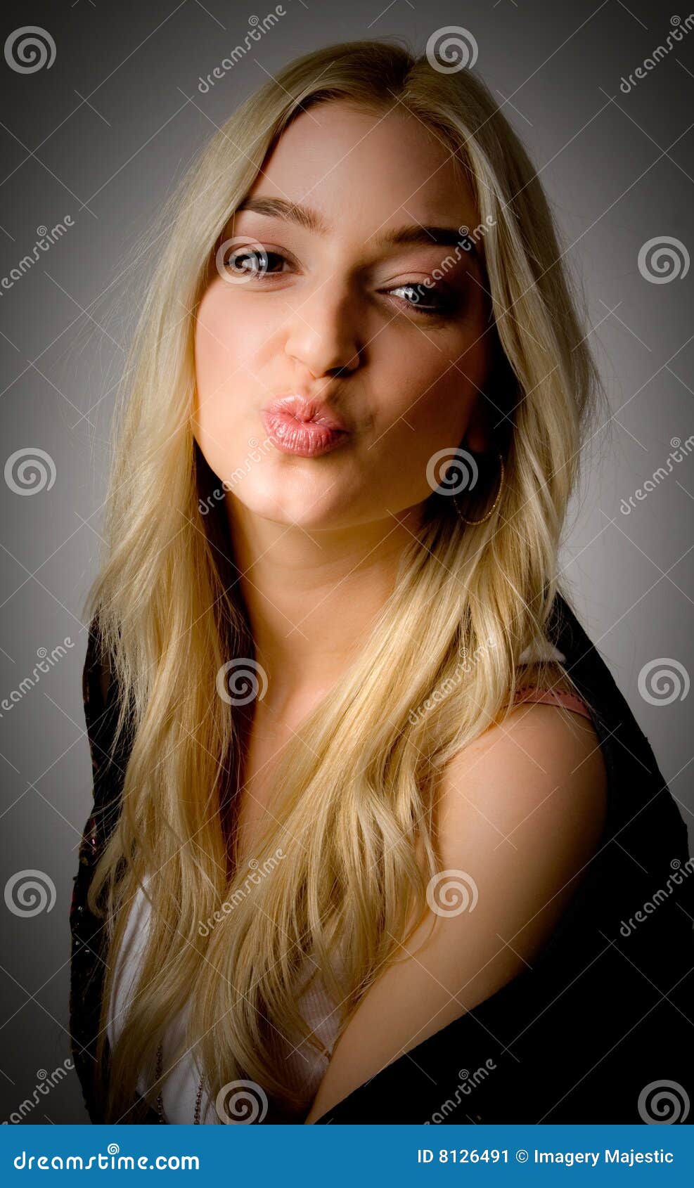 Side View of Beautiful Woman Looking at Camera Stock Image - Image of ...