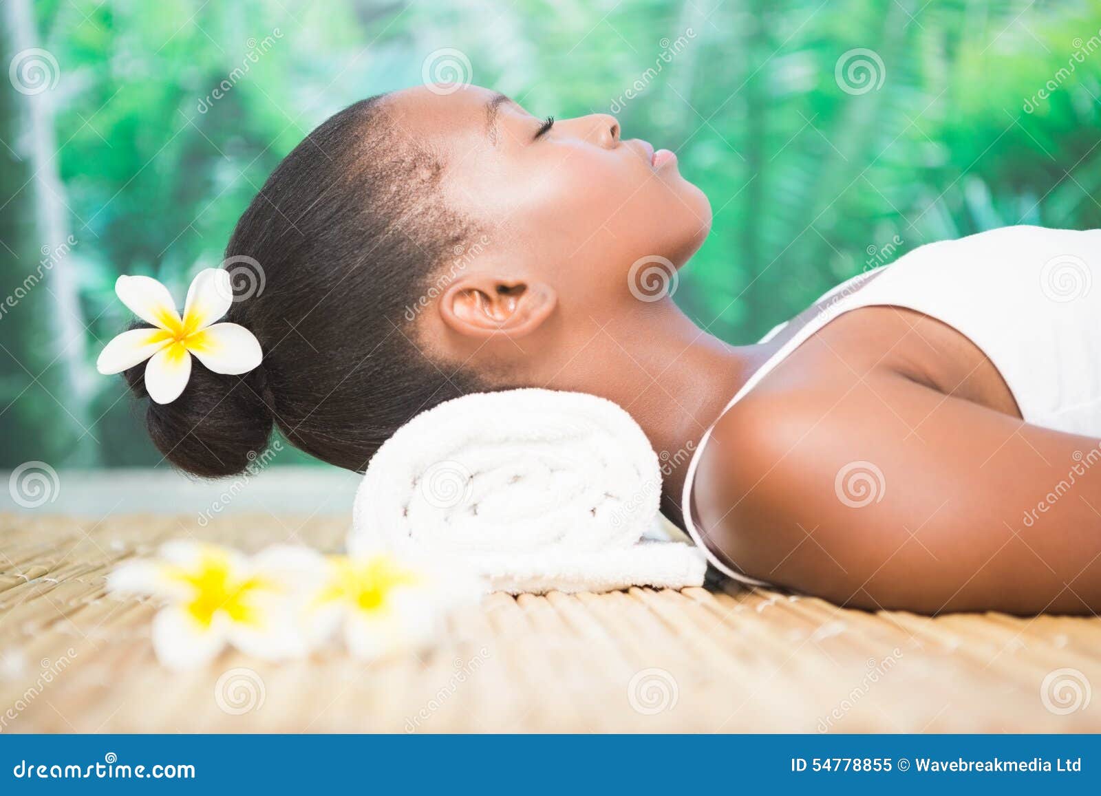 Side View of a Beautiful Woman on Massage Table Stock Image - Image of ...