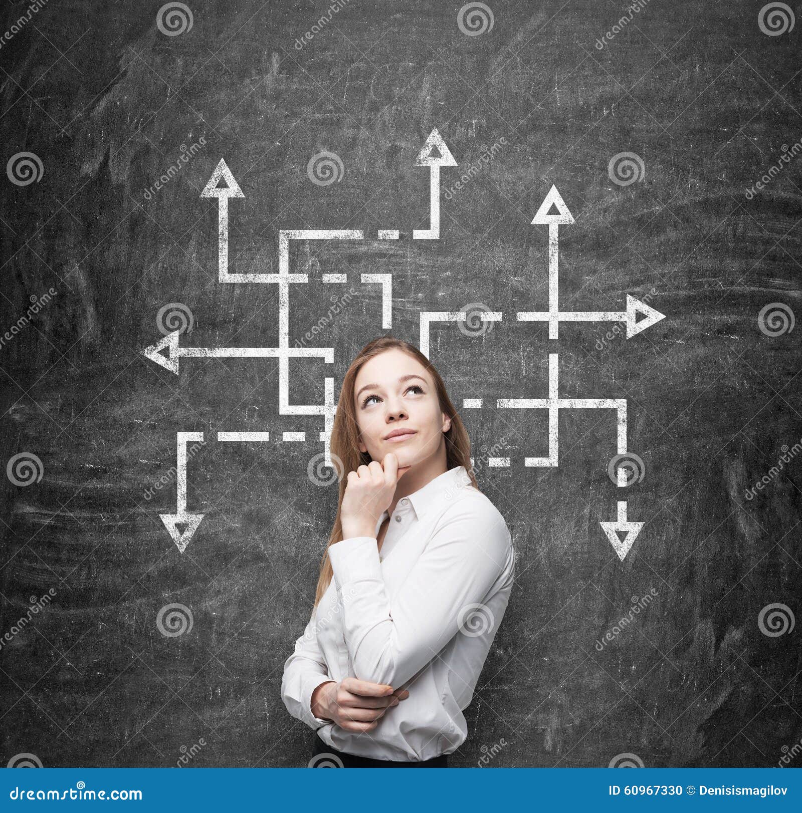 A Side View Of Beautiful Woman Who Is Pondering About Possible ...