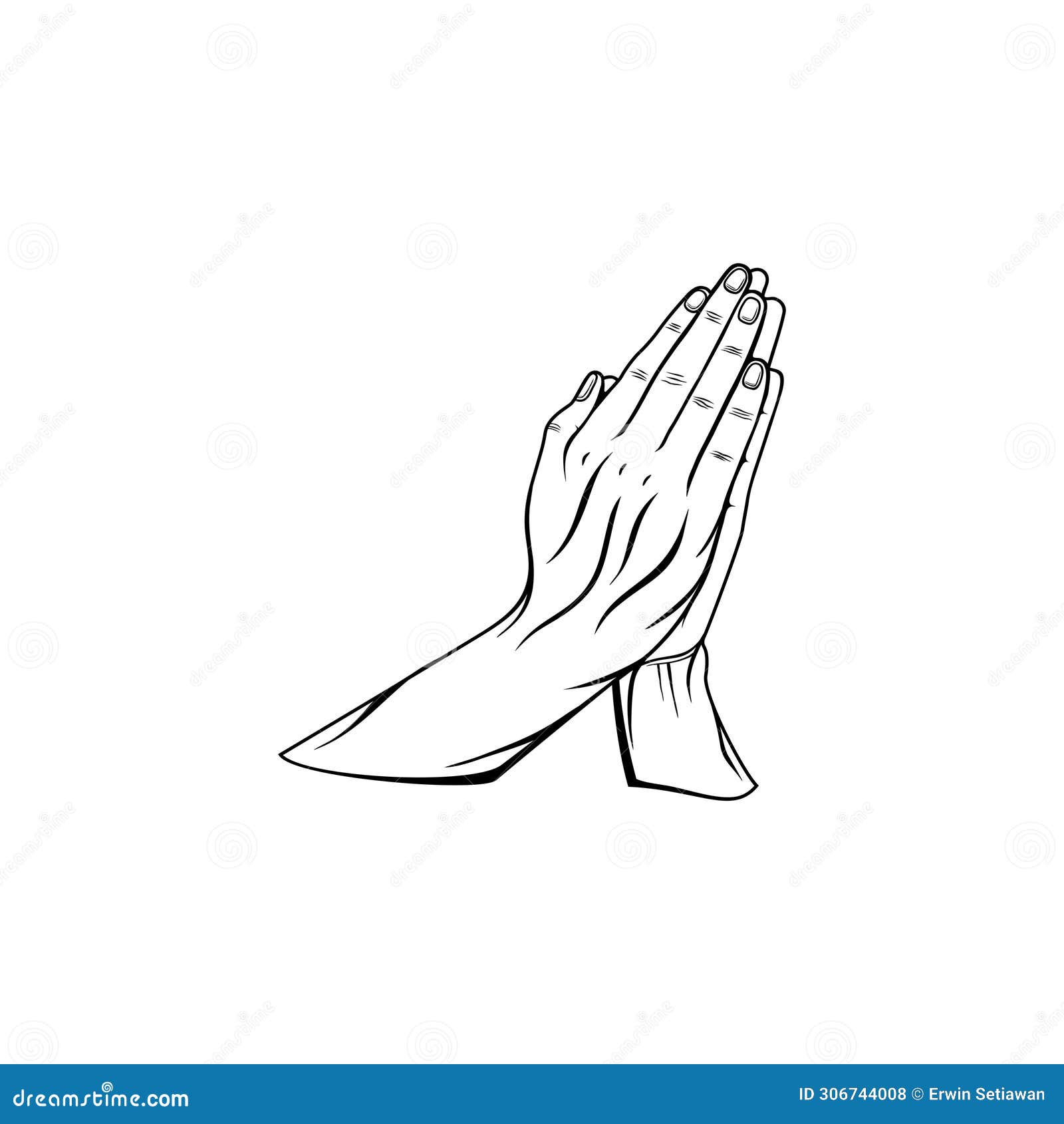 Side View of the Begging or Praying Hand Gesture Vector Illustration ...