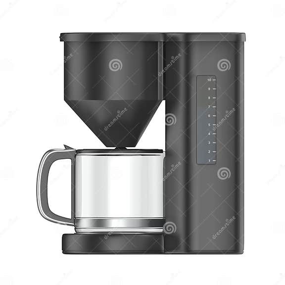 Side View of a Black Filter Coffee Machine Stock Image - Illustration ...