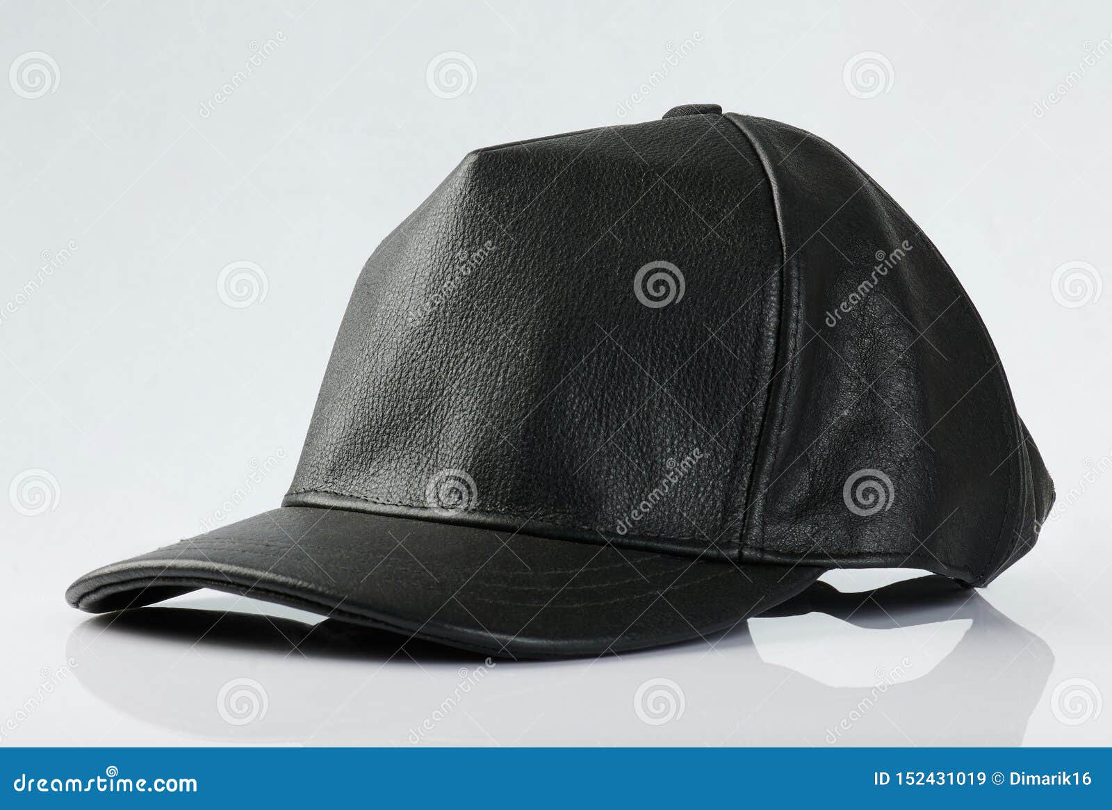 Side View of Black Leather Hat Stock Image - Image of head, accessory ...