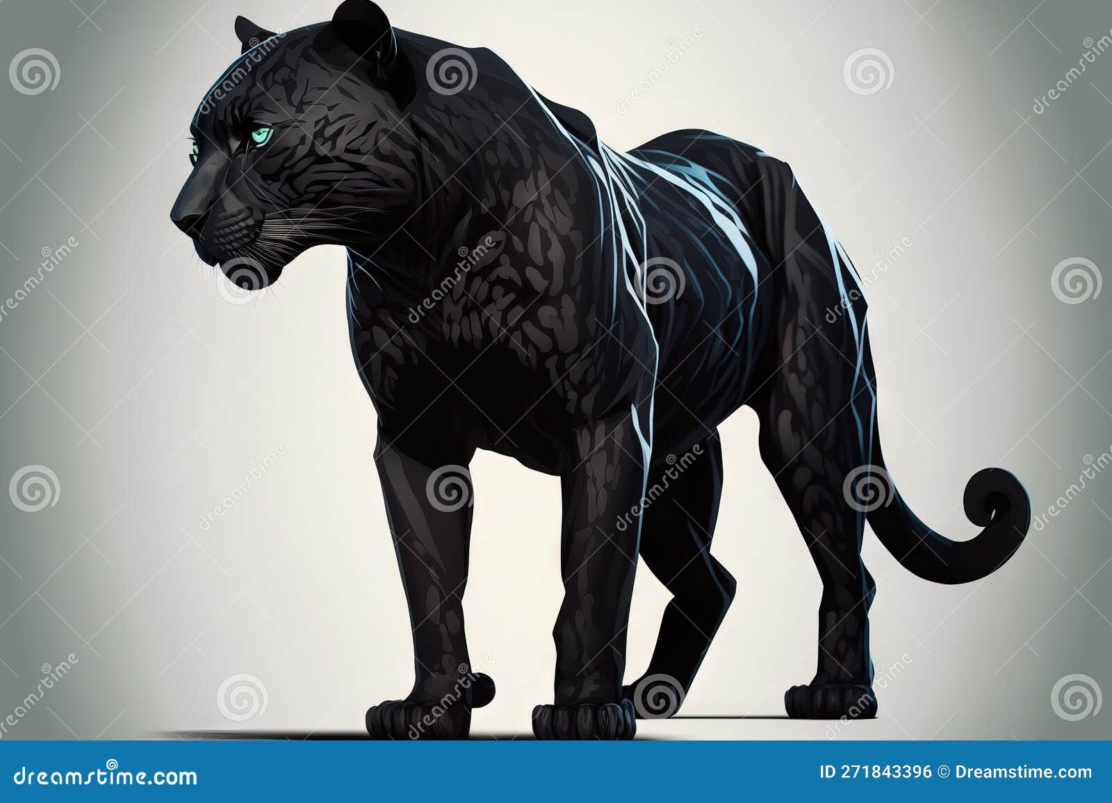 Side View of the Black Panther Mascot Stock Illustration - Illustration ...