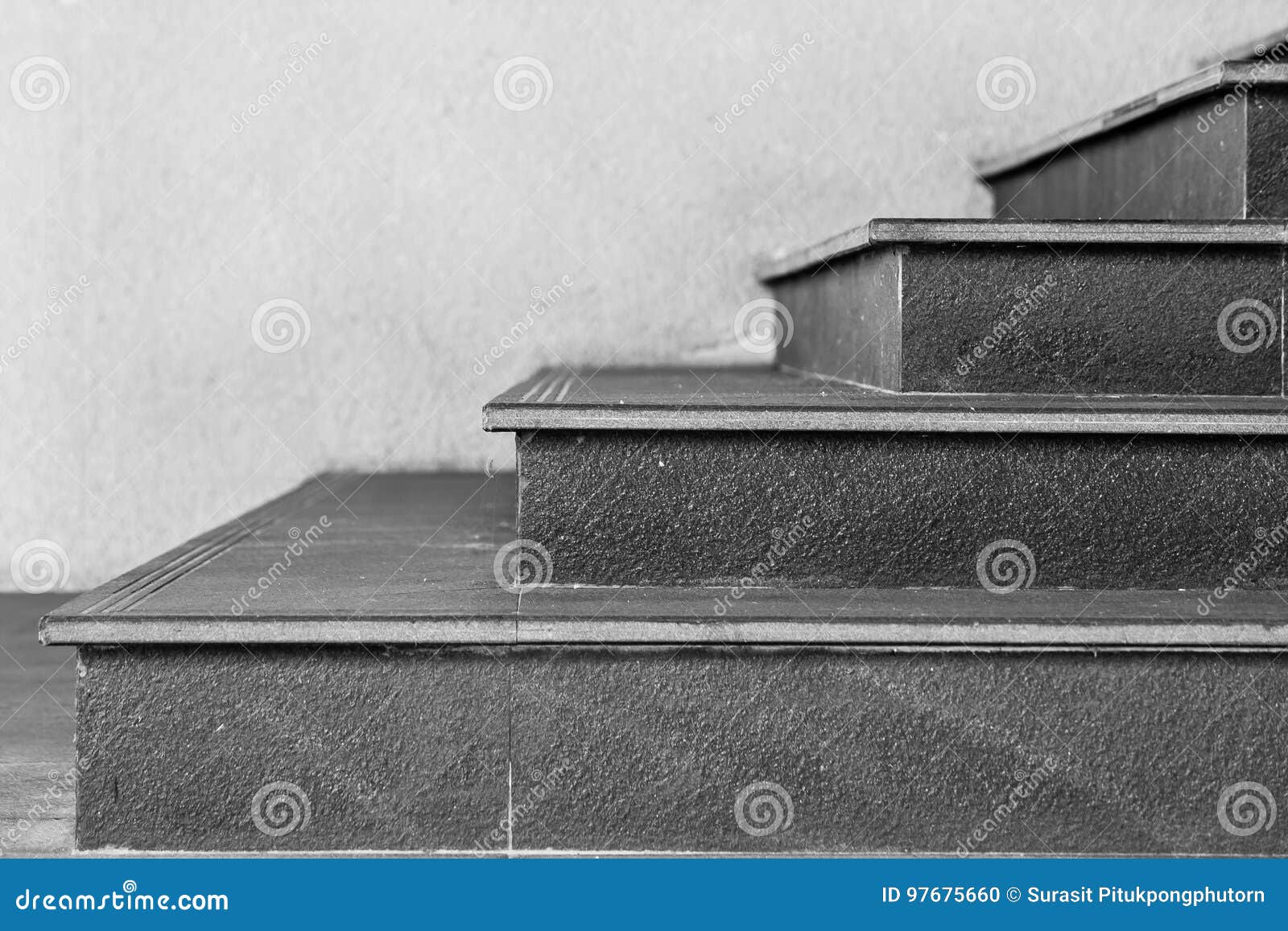 Side View of Black Staircase with White Background. Stock Photo - Image ...