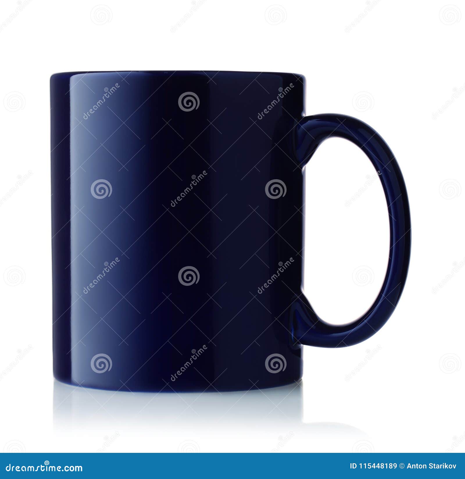 Side View of Blue Coffee Mug Stock Image - Image of blank, china: 115448189