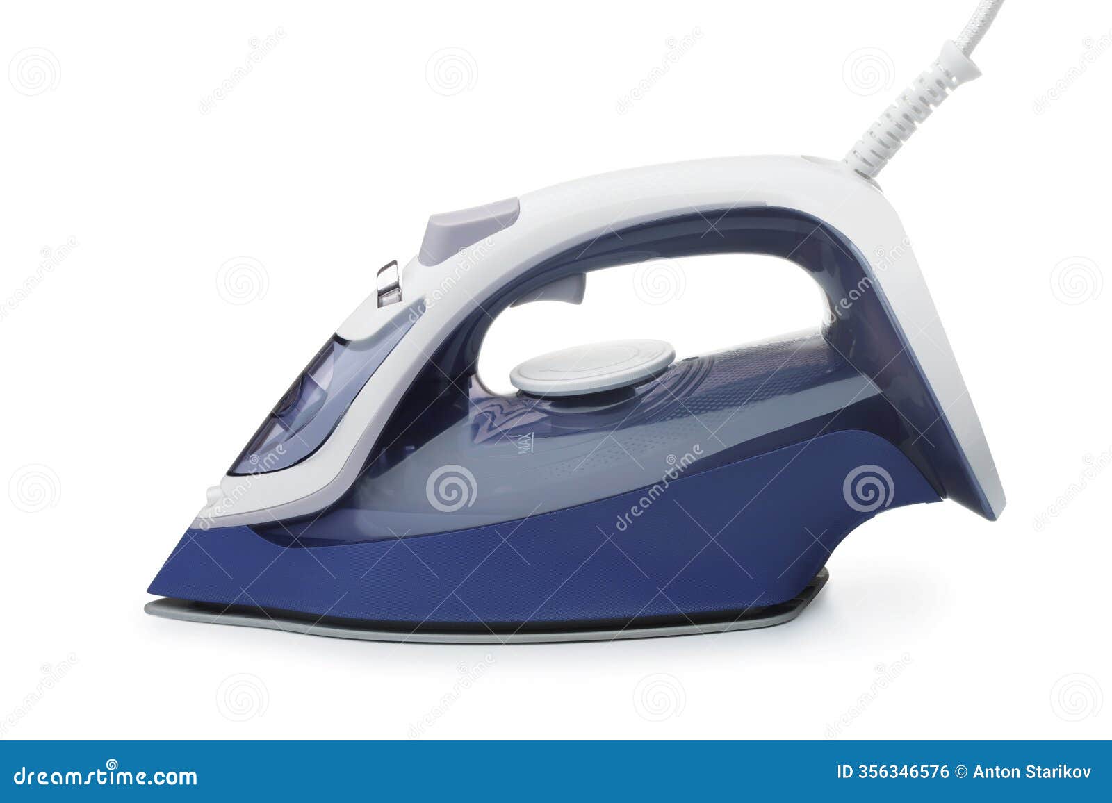 Side View of Blue Electric Steam Iron Stock Photo - Image of electric ...