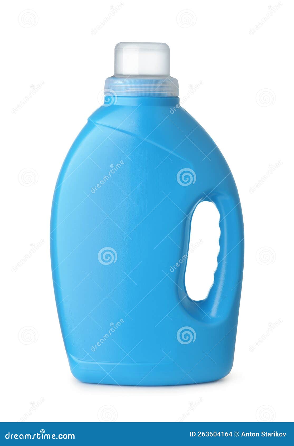 Side View of Blue Plastic Bottle with Handle Stock Photo - Image of ...