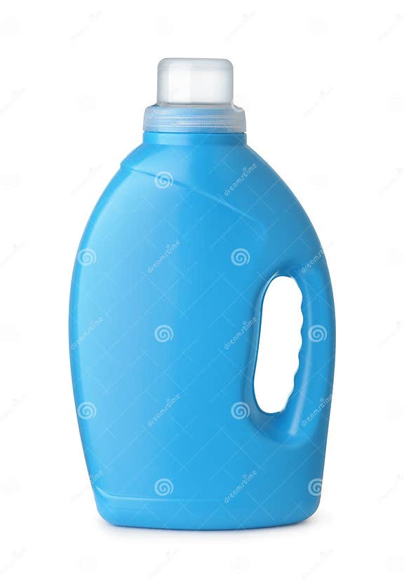 Side View of Blue Plastic Bottle with Handle Stock Photo - Image of ...