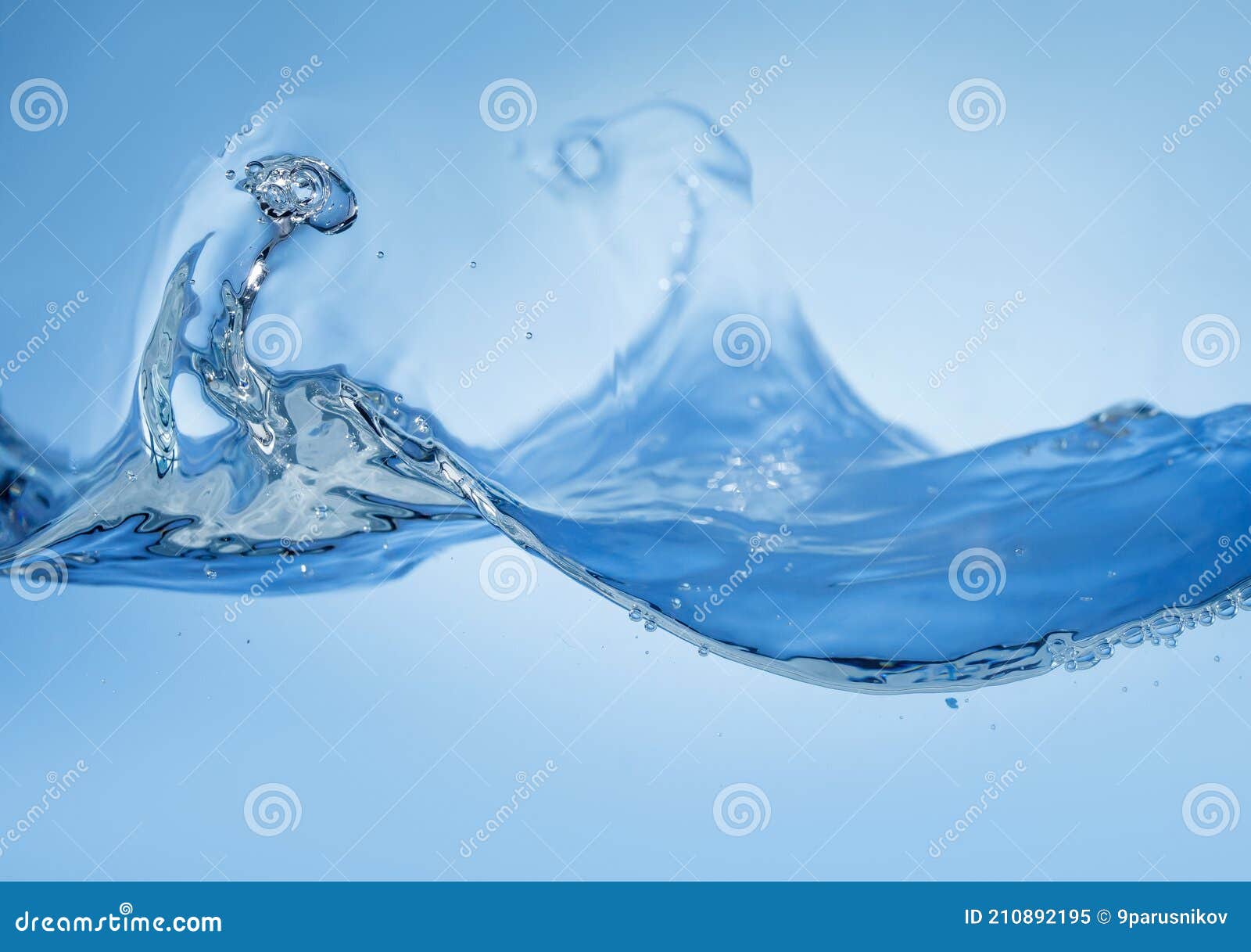 Side View of Blue Water Waves and Splashes Stock Image - Image of rain ...