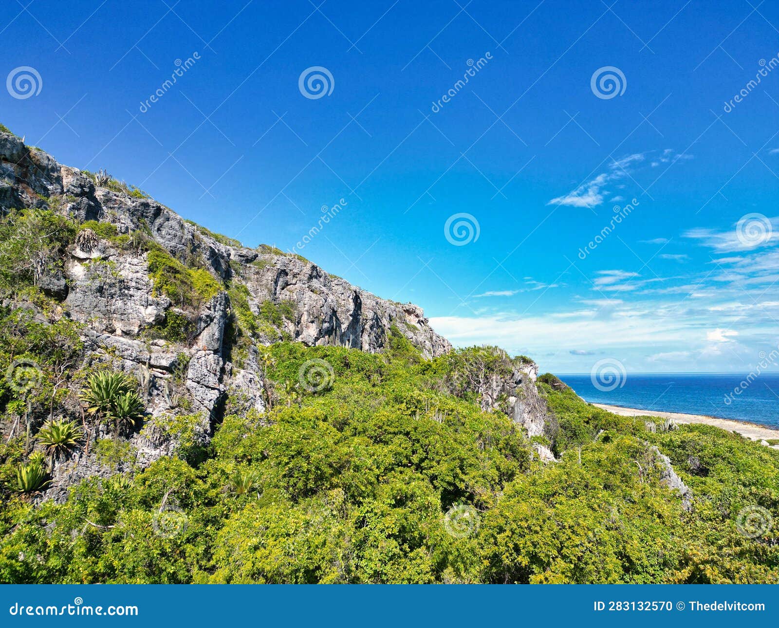 Side View of the Bluff the Rock Structure Cliff in Cayman Brac Cayman ...