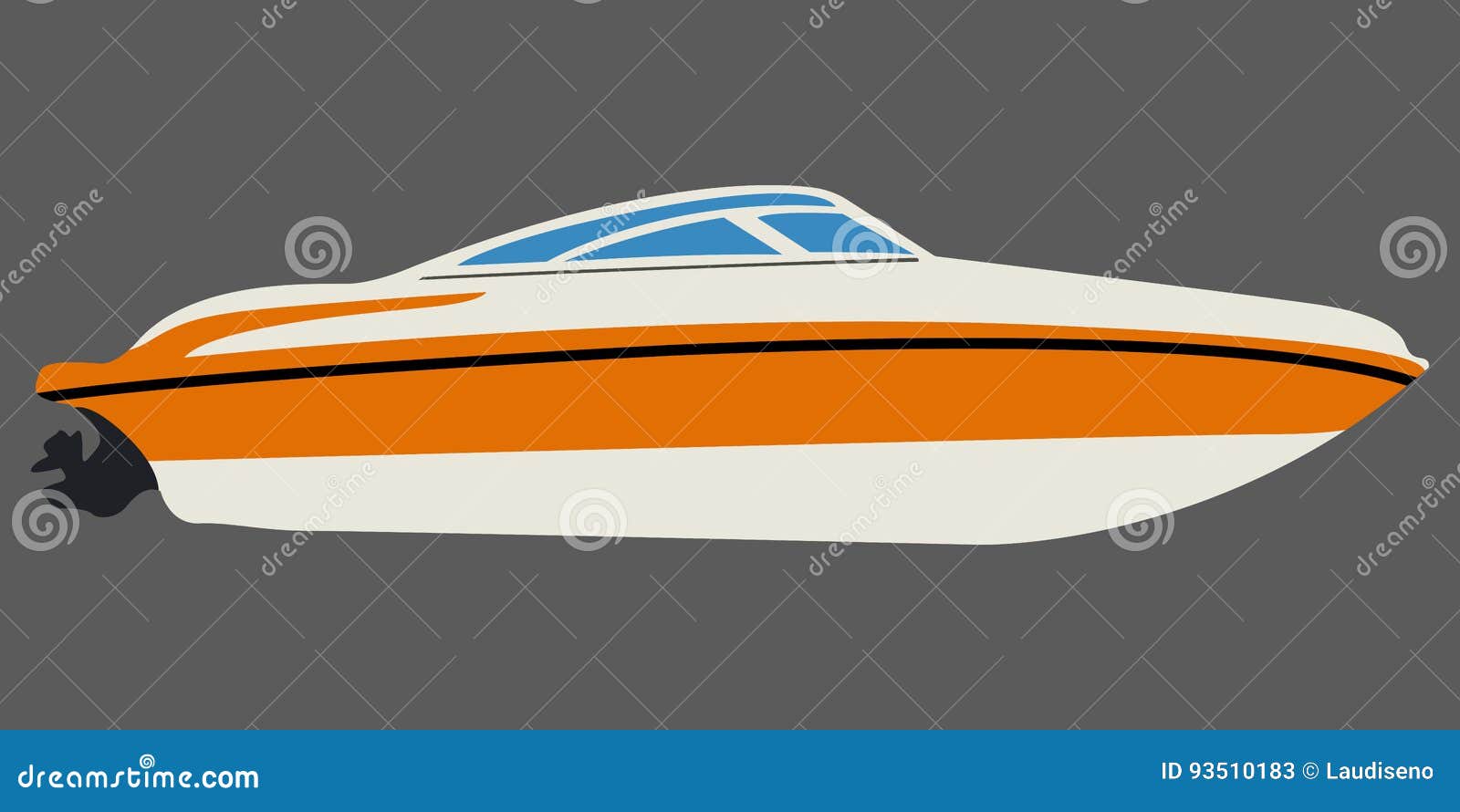 Side view of a boat stock vector. Illustration of clip - 93510183