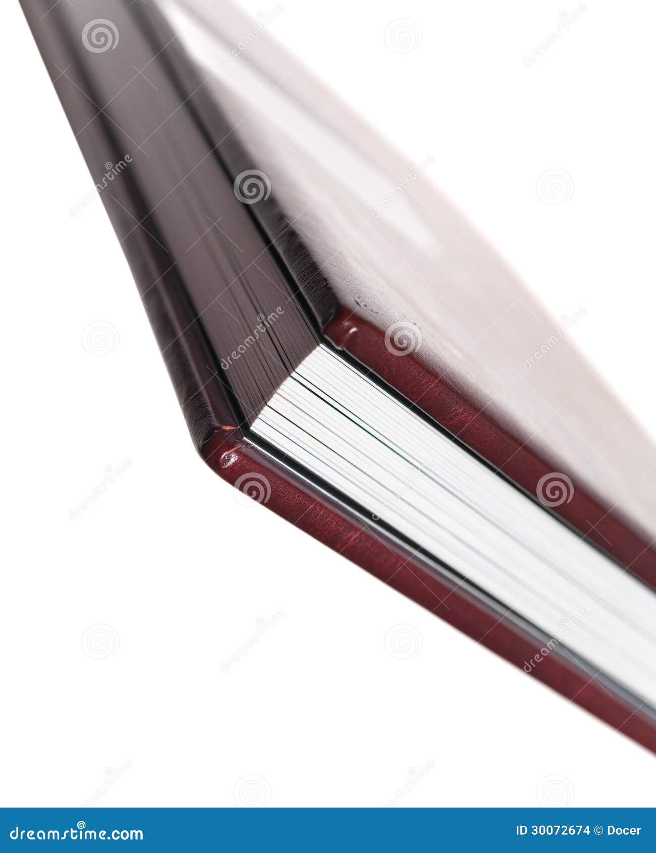 Side View Of Book With Leatherette Cover On White Backgrounds Picture ...