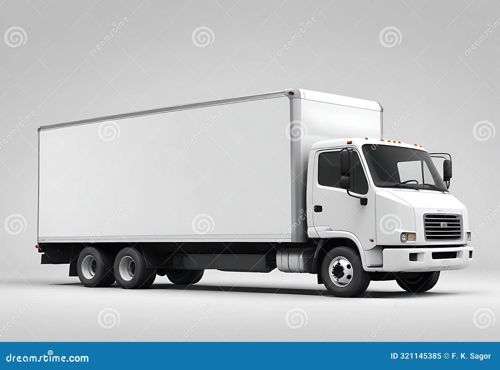 Side View Box Truck Isolated on Background Stock Illustration ...