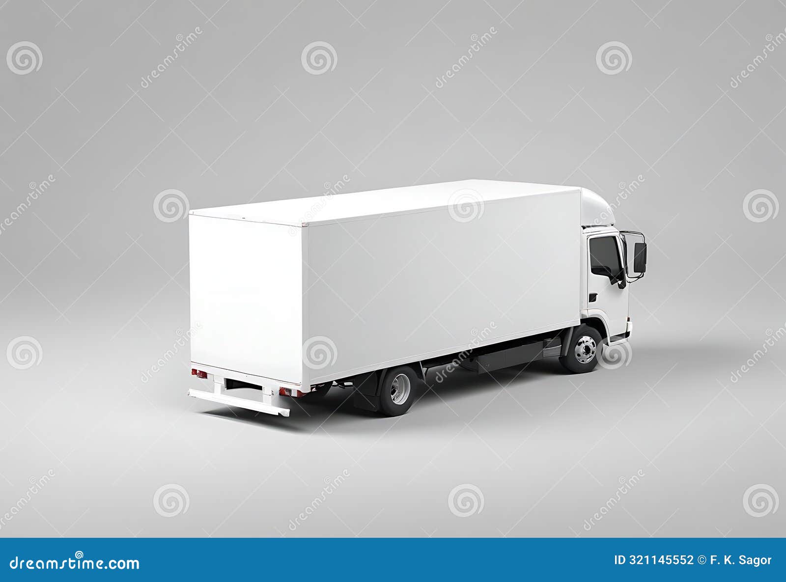 Side View Box Truck Isolated on Background Stock Illustration ...